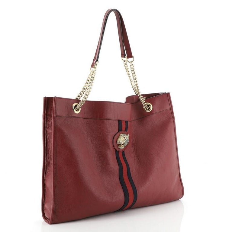 Gucci Rajah Chain Tote Leather Large at 1stDibs