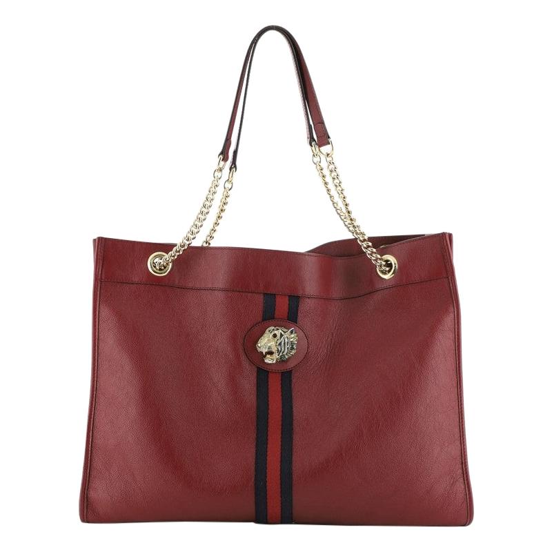 Gucci Rajah Chain Tote Leather Large at 1stDibs
