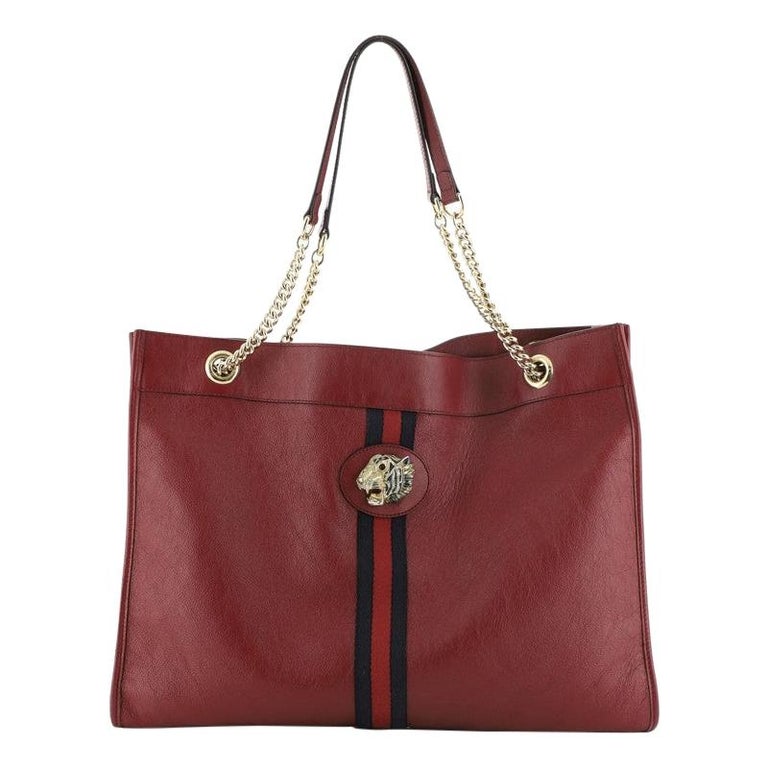 Gucci Rajah Chain Tote Leather Large at 1stDibs