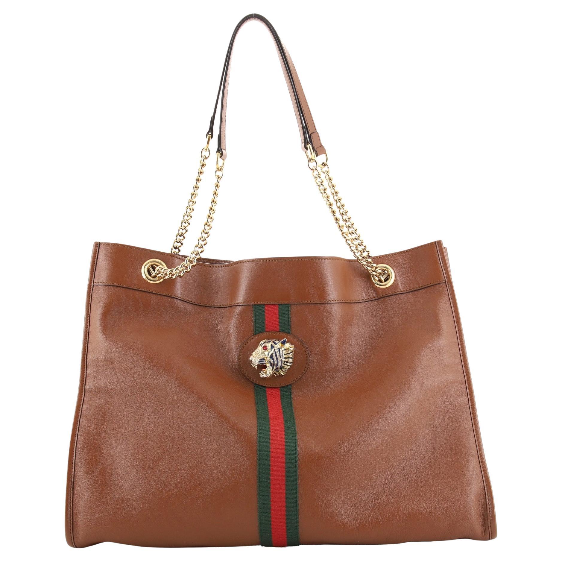Gucci Rajah Chain Tote Leather Large at 1stDibs