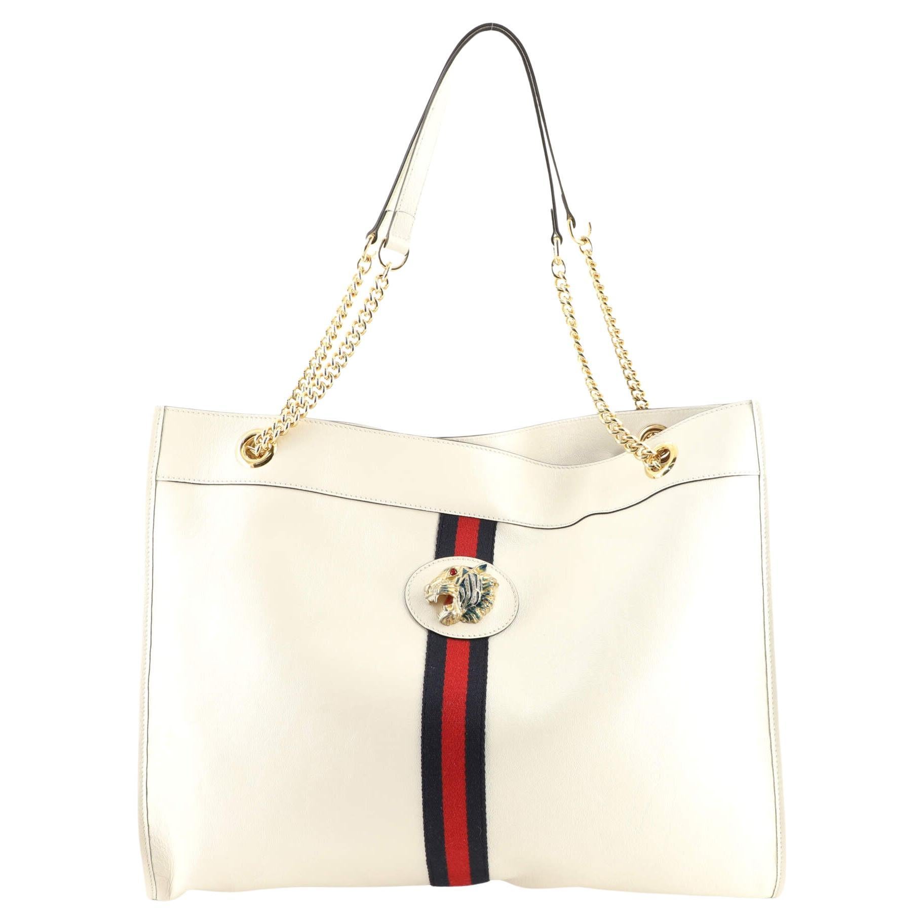 Gucci Rajah Chain Tote Leather Large at 1stDibs | gucci large tote ...