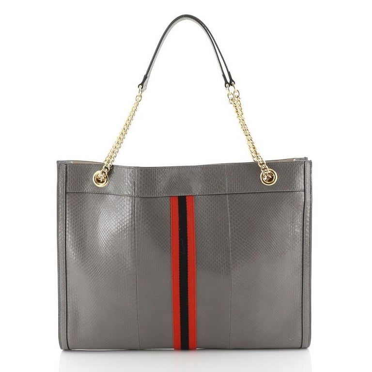 Gucci Rajah Chain Tote Snakeskin Large at 1stDibs