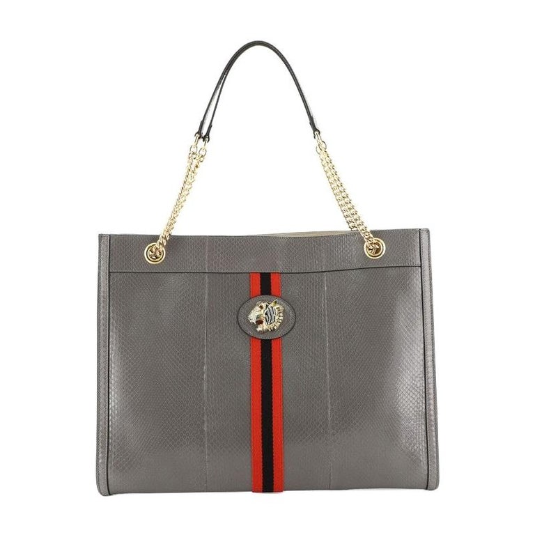 Gucci Rajah Chain Tote Snakeskin Large at 1stDibs
