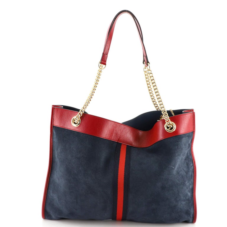 Gucci Rajah Chain Tote Suede Large at 1stDibs