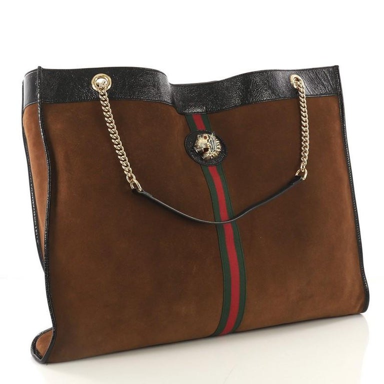 Gucci Rajah Chain Tote Suede XL at 1stdibs