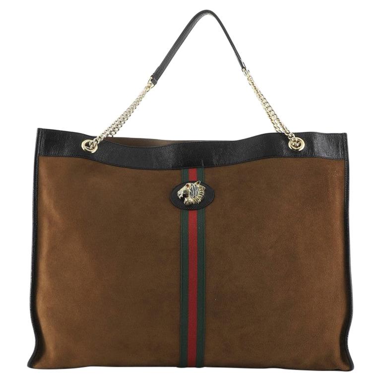 Gucci Rajah Chain Tote Suede XL at 1stDibs