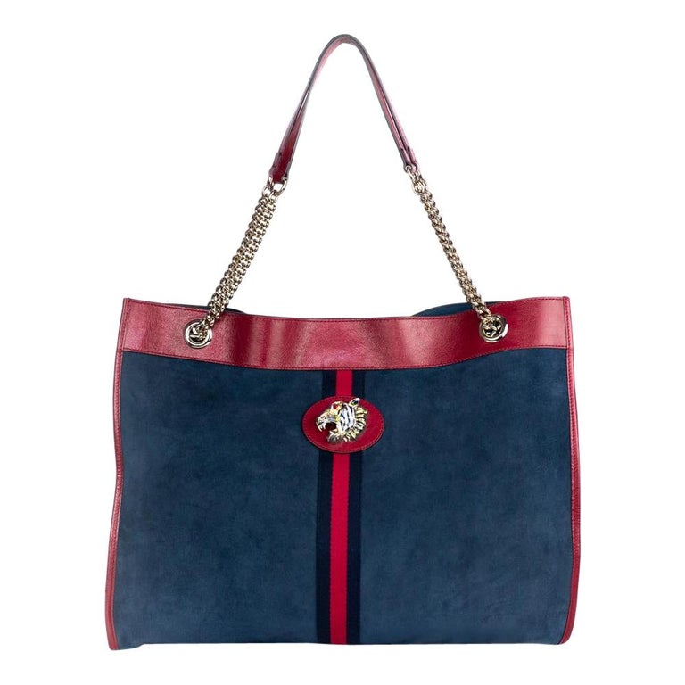 GUCCI Rajah Shoulder bag in Blue Velvet at 1stDibs