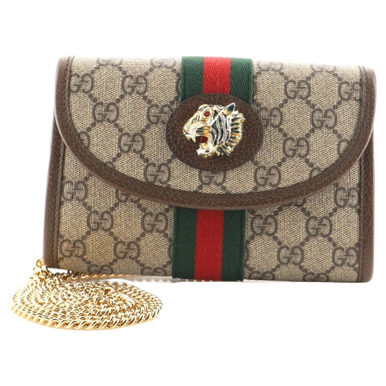 Gucci Rajah Web Chain Shoulder Bag GG Coated Canvas Mini For Sale at ...