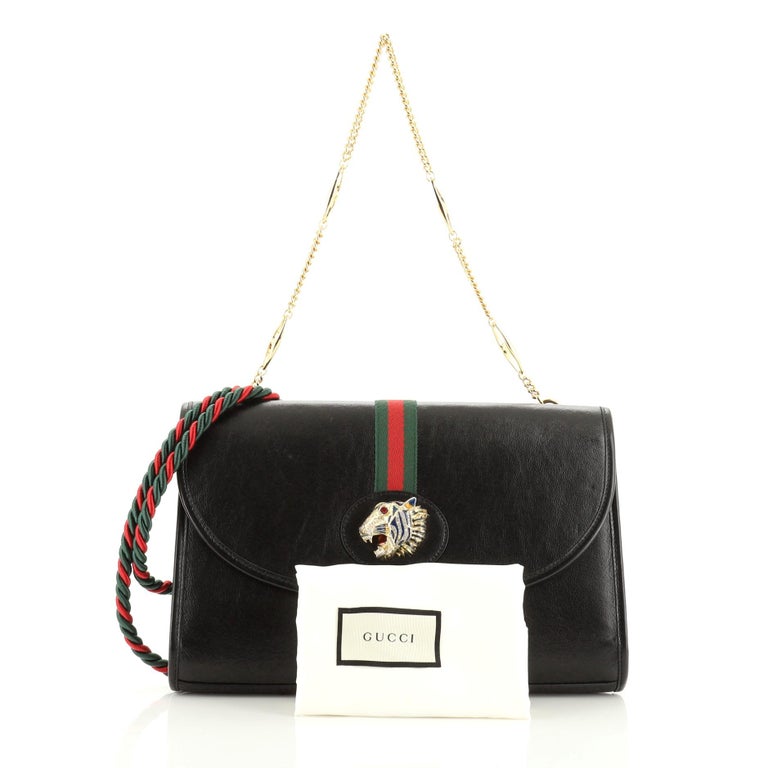 Gucci Rajah Web Chain Shoulder Bag Leather Medium at 1stDibs | chain ...