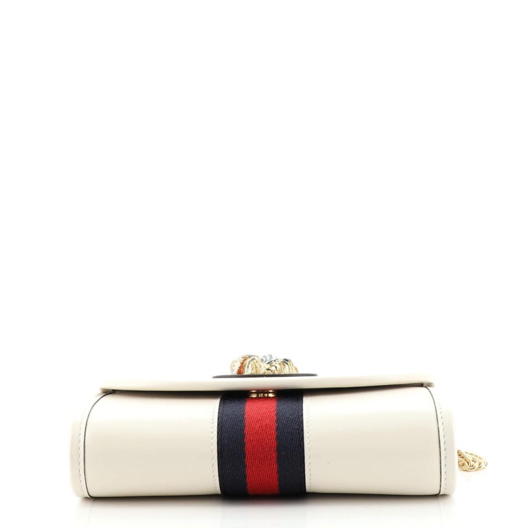 Gucci Rajah Web Chain Shoulder Bag Leather Mini For Sale at 1stDibs
