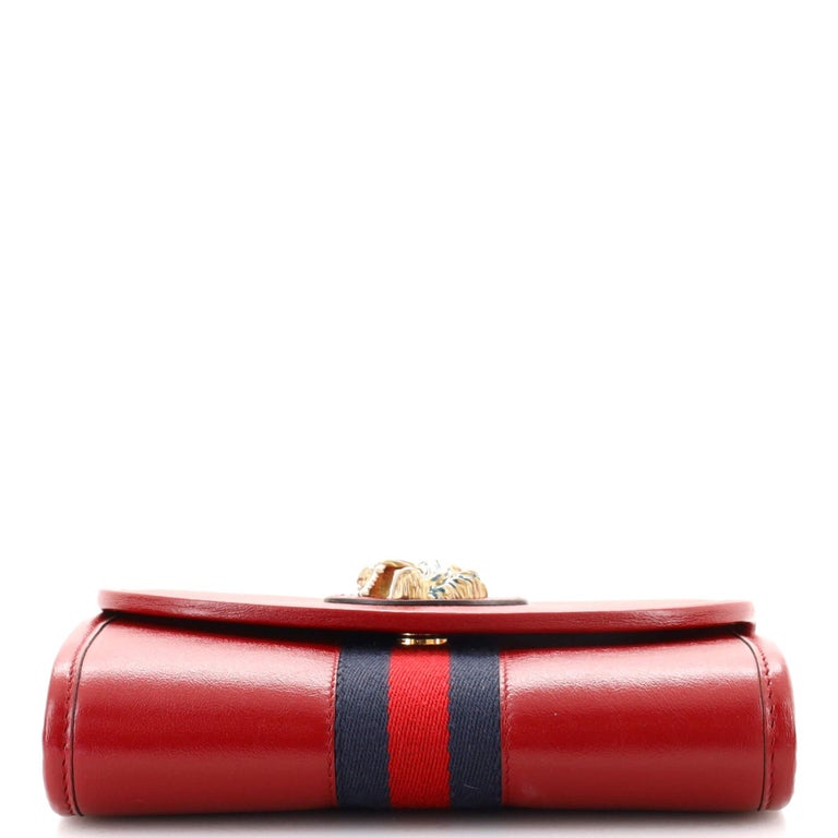 Gucci Rajah Web Chain Shoulder Bag Leather Mini For Sale at 1stDibs