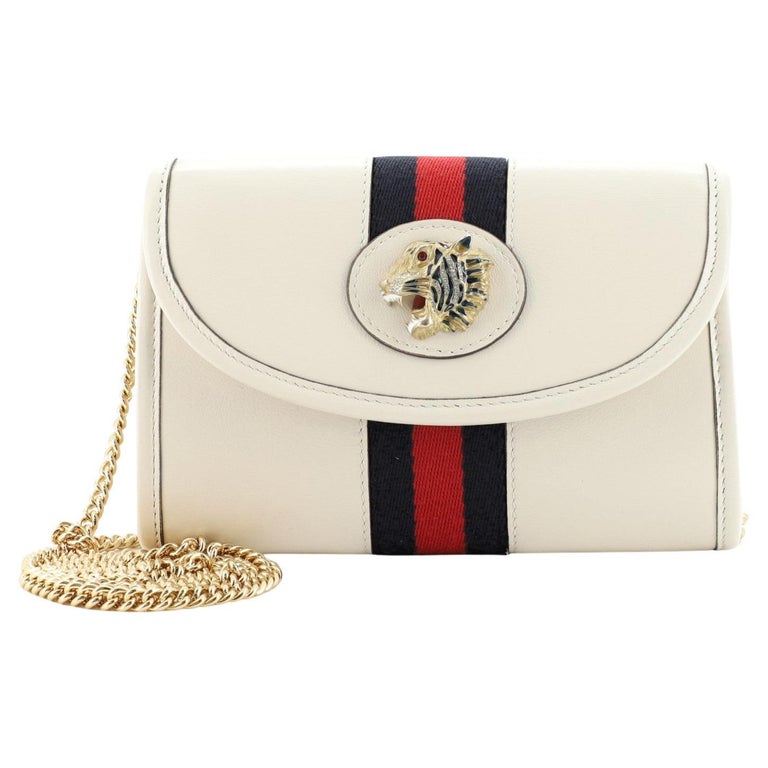 Gucci Rajah Web Chain Shoulder Bag Leather Mini at 1stDibs