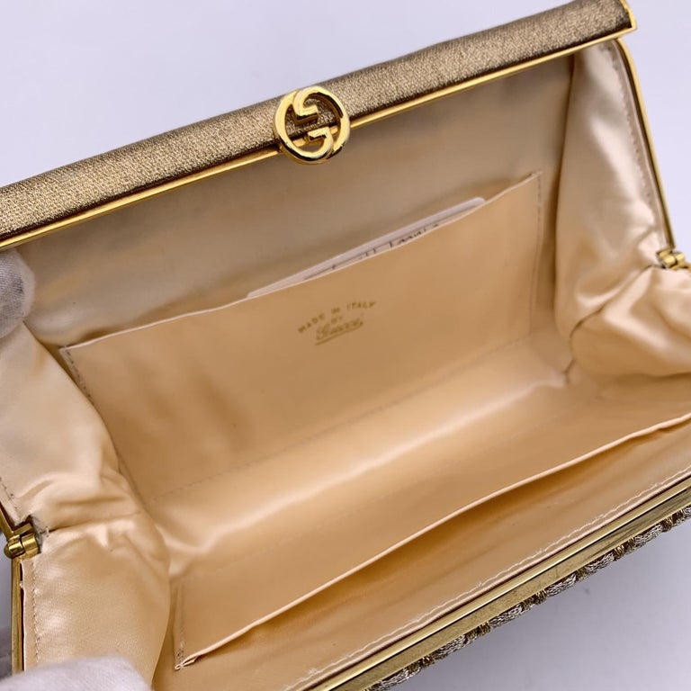 Gucci Rare Vintage Metallic Woven Clutch Handbag Evening Bag For Sale ...