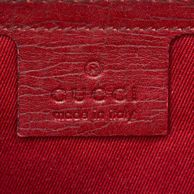 Gucci Red GG Horsebit Jacquard Shoulder Bag For Sale at 1stDibs