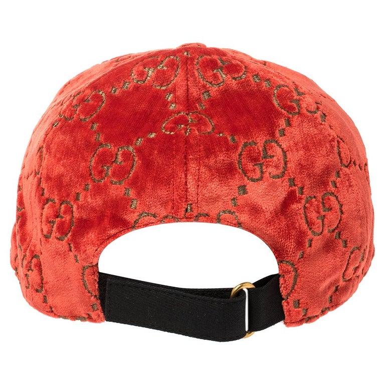 Gucci Red GG Velvet Baseball Cap M at 1stDibs | red gucci hat, gucci ...