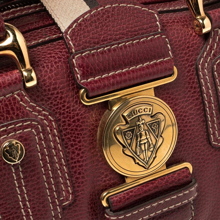 Gucci Red Grain Leather Medium Aviatrix Boston Bag at 1stDibs