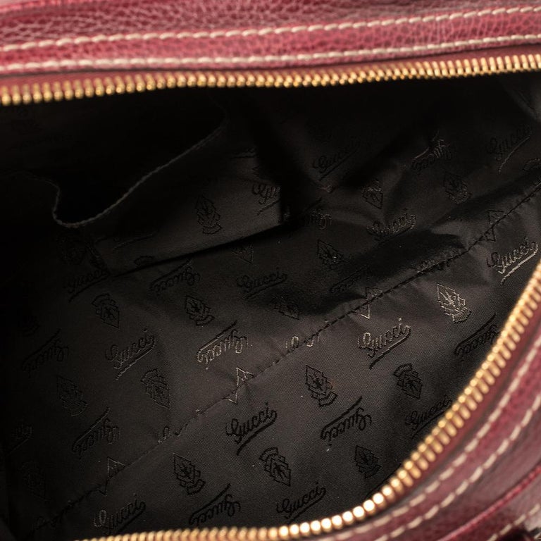 Gucci Red Grain Leather Medium Aviatrix Boston Bag at 1stDibs