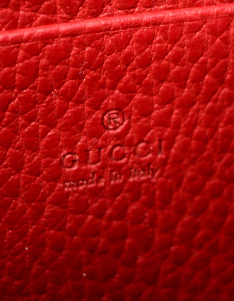 Gucci Red Grained Calfskin Mini Dionysus Chain Wallet WOC Crossbody Bag ...