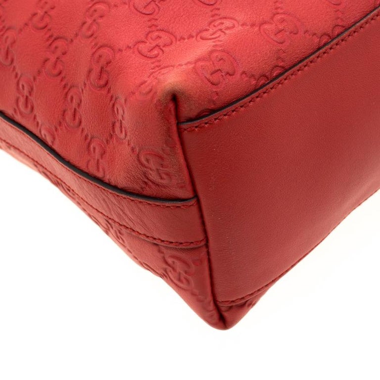 Gucci Red Guccissima Leather Charm Hobo For Sale at 1stDibs