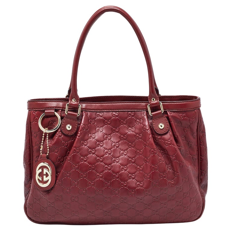 Gucci Red Guccissima Leather Sukey Tote For Sale at 1stDibs