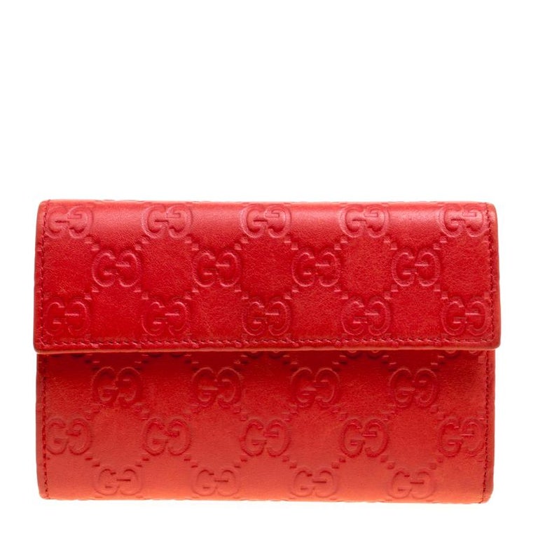 Gucci Red Guccissima Leather Wallet at 1stDibs