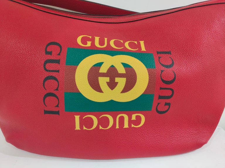Gucci Red leather big bag nwot For Sale at 1stDibs