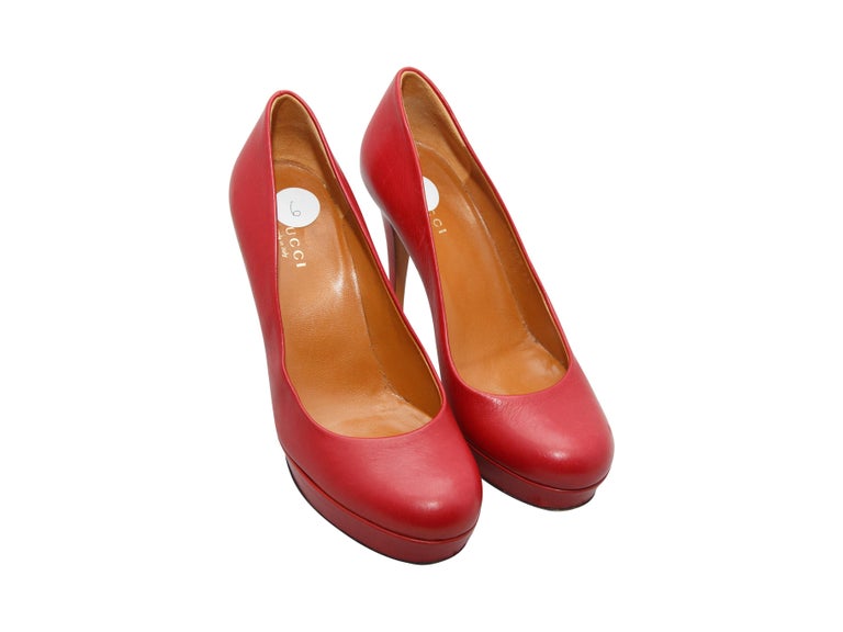 Gucci Red Leather Platform Pumps For Sale at 1stDibs | red leather pumps