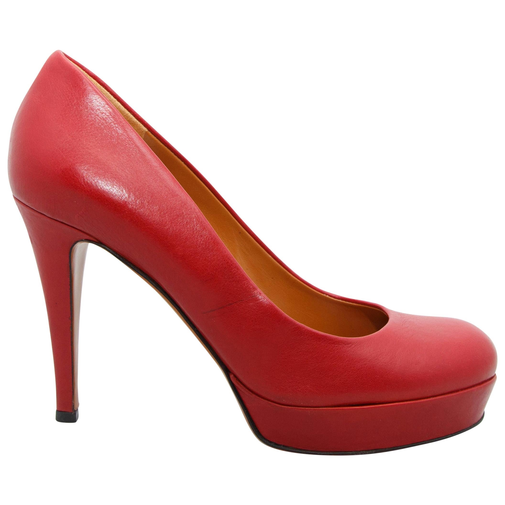 Gucci Red Leather Platform Pumps For Sale at 1stDibs | red leather pumps