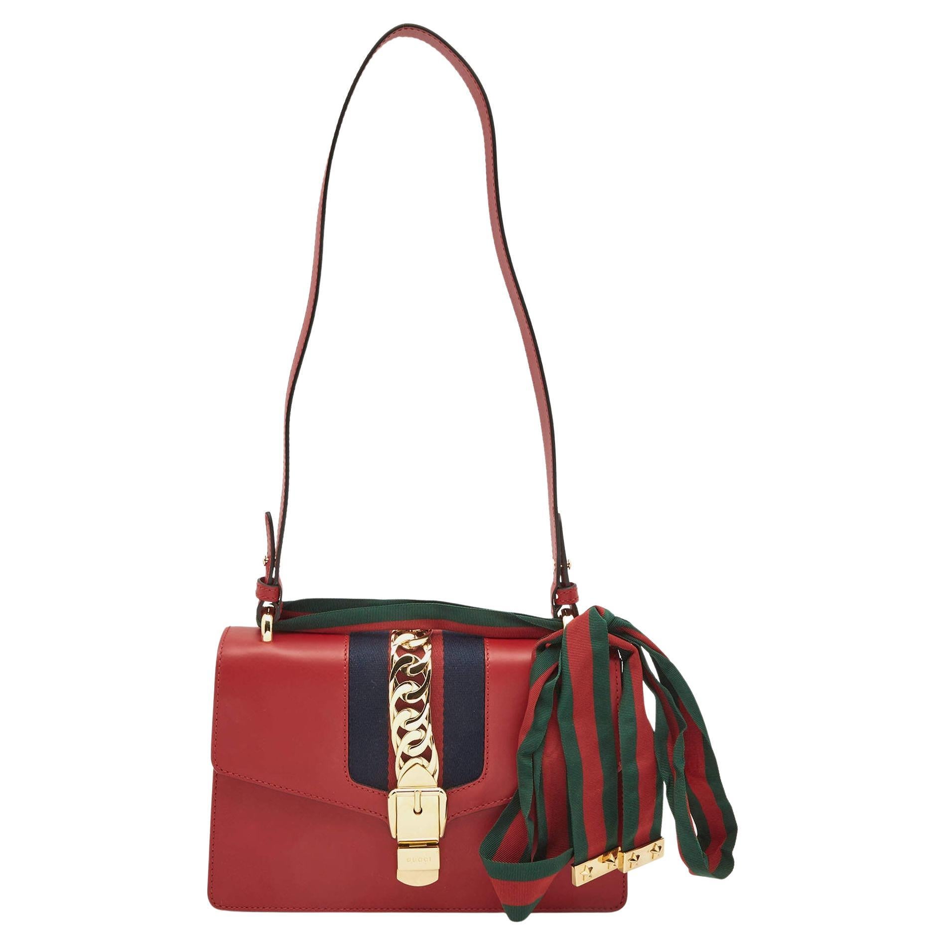 Red Gucci Suede Bag - 29 For Sale on 1stDibs