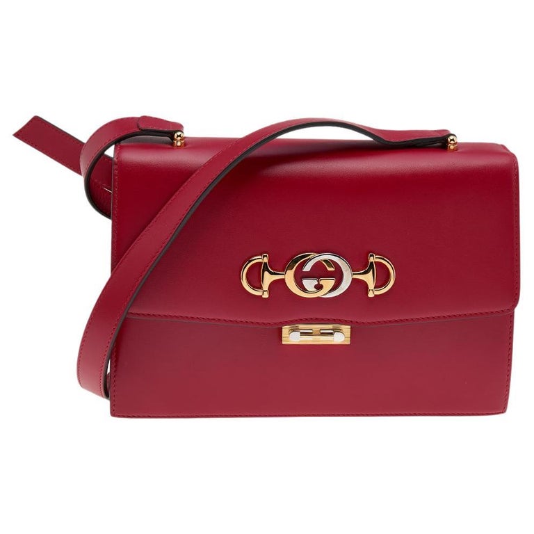 Gucci Red Leather Small Zumi Shoulder Bag at 1stDibs