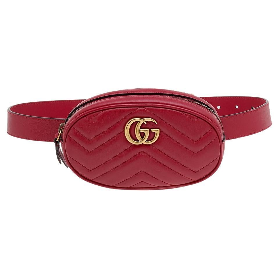 Gucci GG Marmont Zip Around Camera Bag Matelasse Leather Small at 1stDibs