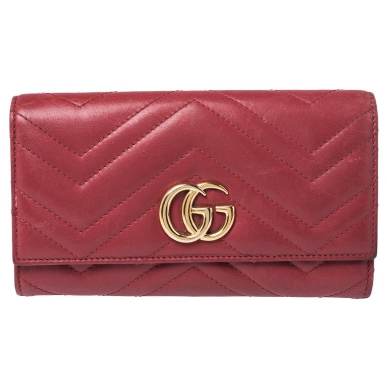 Gucci Red Matelasse Leather GG Marmont Continental Wallet at 1stDibs ...