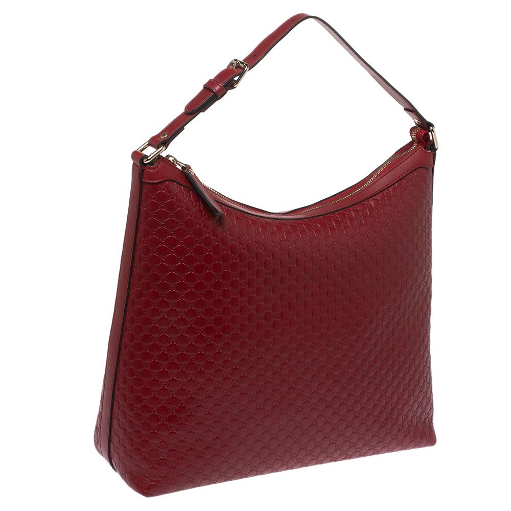 Gucci Red Microguccissima Leather Hobo at 1stDibs