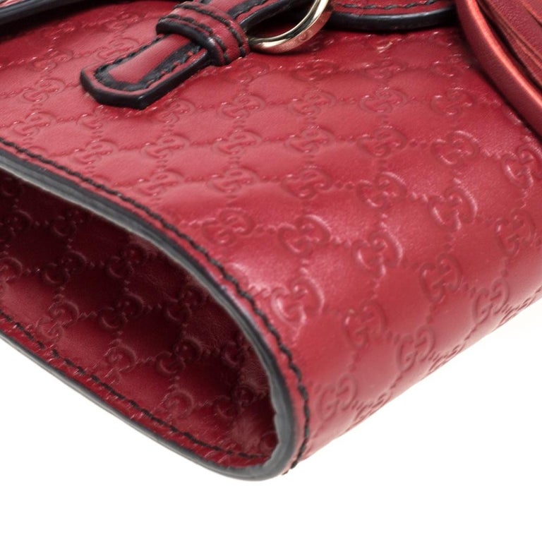 Gucci Red Microguccissima Leather Mini Emily Chain Shoulder Bag at 1stDibs