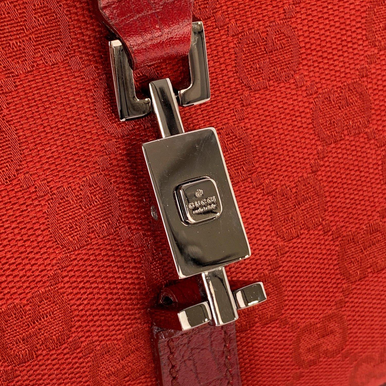 Gucci Red Monogram Canvas Hobo Jackie O Bag Shoulder Bag at 1stDibs ...