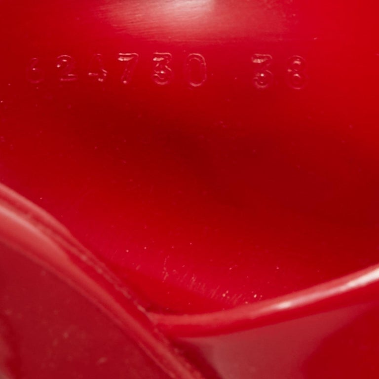 Gucci Red Rubber Slide Block Heel Platform Sandals Size 38 at 1stDibs