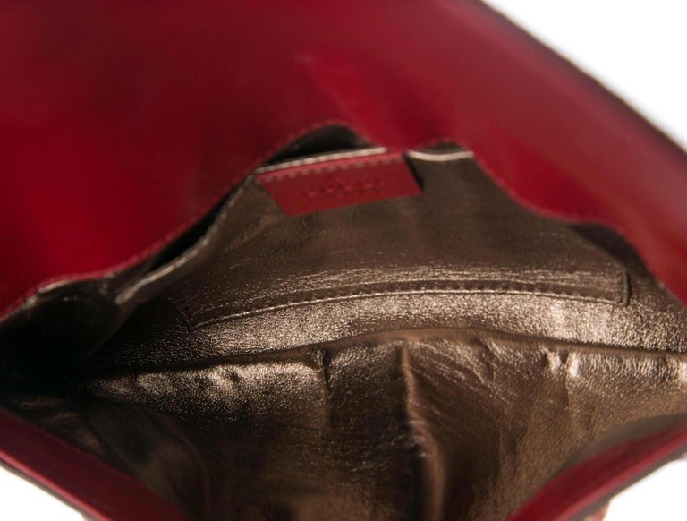 Gucci Red Snakeskin Exotic Bamboo Evening Foldover Envelope Flap Clutch ...