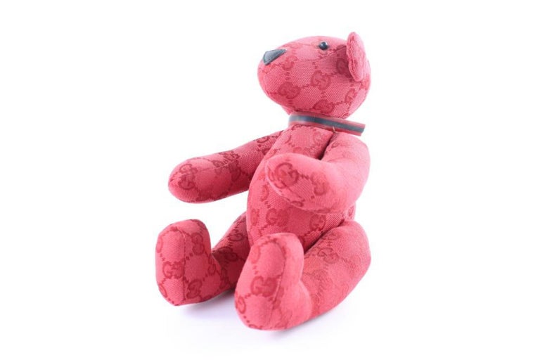 Gucci Red ( Ultra Rare ) Monogram Teddy Bear 6gr0103 For Sale at 1stDibs