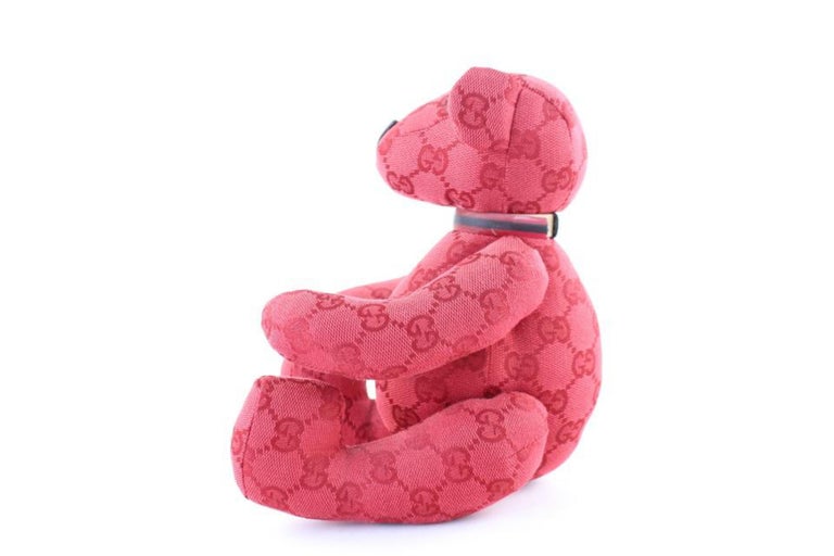 Gucci Red ( Ultra Rare ) Monogram Teddy Bear 6gr0103 For Sale at 1stDibs