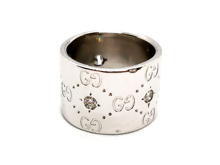 Gucci Ring Icon White Gold Diamond For Sale at 1stDibs
