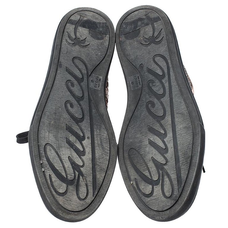 Gucci Rose Gold Glitter California High Top Sneakers Size 38 at 1stDibs