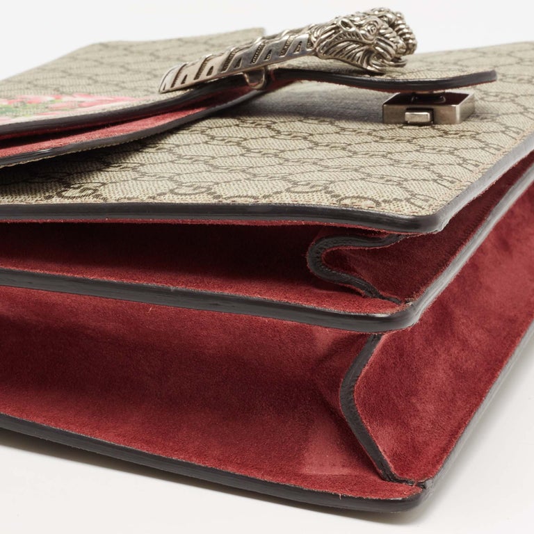 Gucci Rose Wood/Beige GG Supreme Blooms Canvas and Suede Medium ...