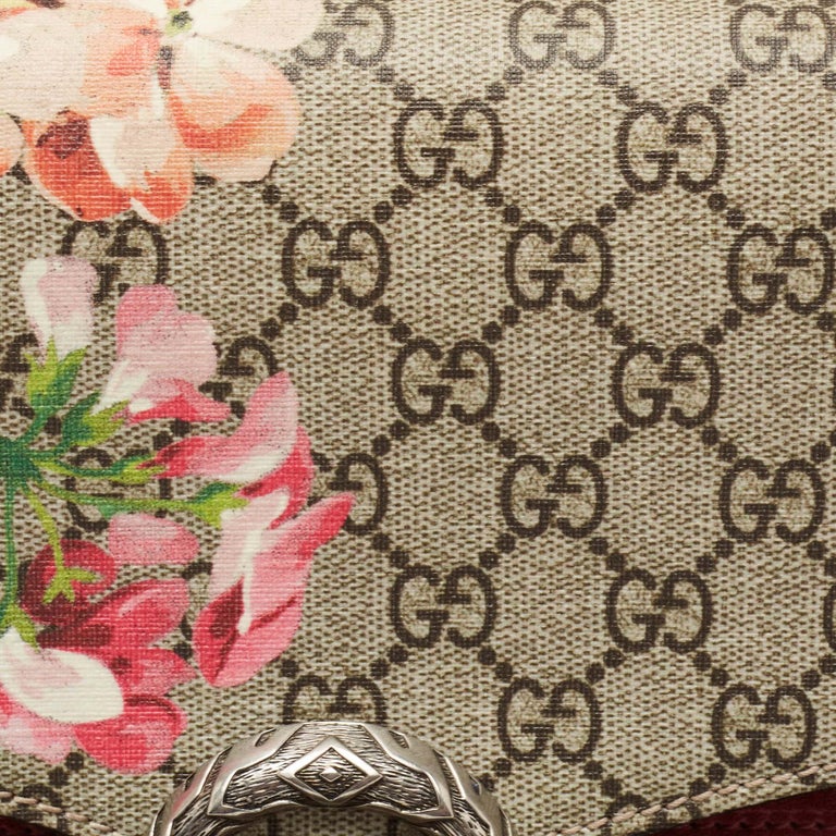 Gucci Rose Wood/Beige GG Supreme Blooms Canvas and Suede Medium ...