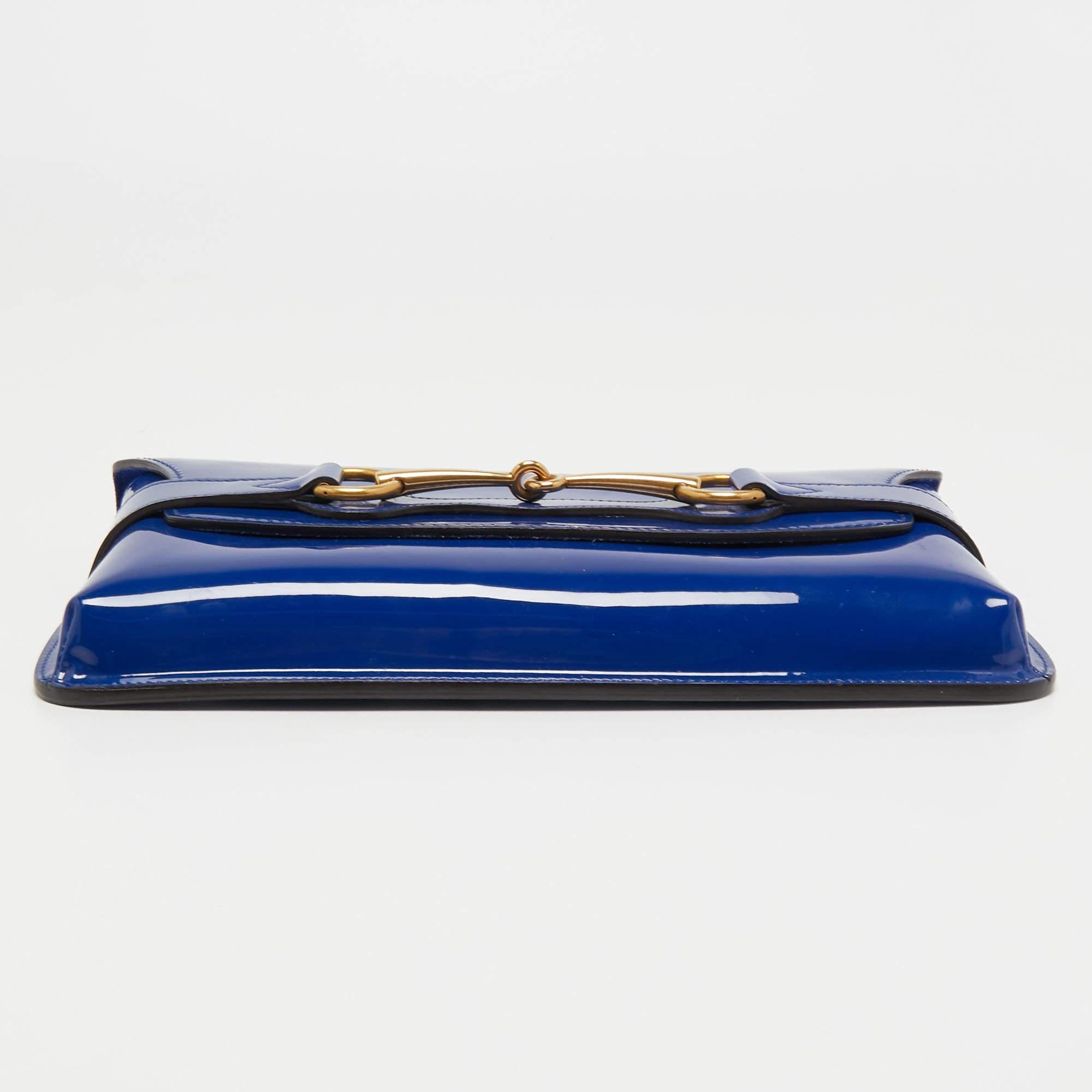 Gucci Royal Blue Patent Leather Bright Bit Clutch at 1stDibs | gucci clutch