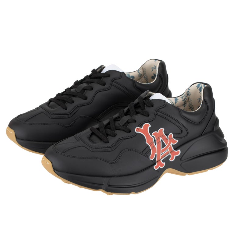 Gucci Rython Sneakers Black LA Angels Logo 7 US For Sale at 1stDibs