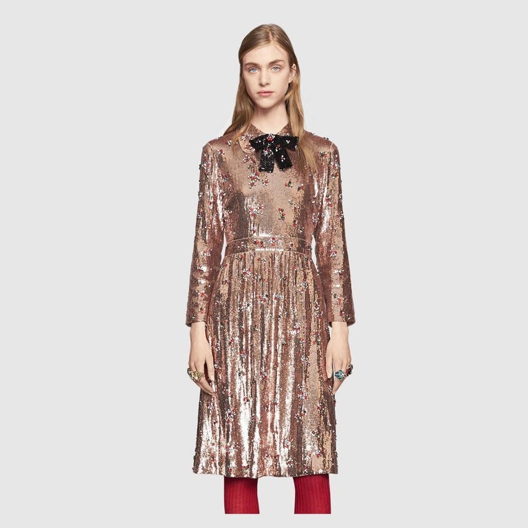 GUCCI Sequins with Crystals Embroidered Cocktail Dress IT42 US 4-6 For ...
