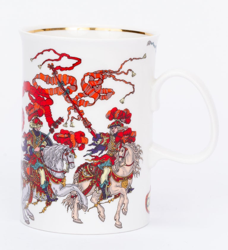 Gucci set/2 Porcelain Knights Tea Cups For Sale at 1stDibs