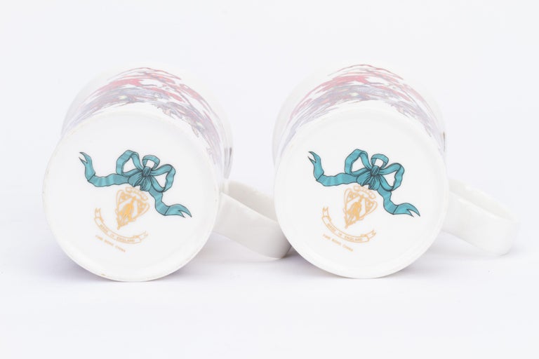 Gucci set/2 Porcelain Knights Tea Cups For Sale at 1stDibs