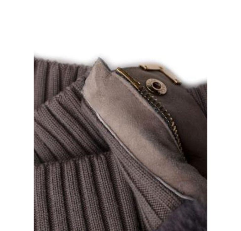 Gucci Shearling Lined Taupe Suede Jacket For Sale at 1stDibs
