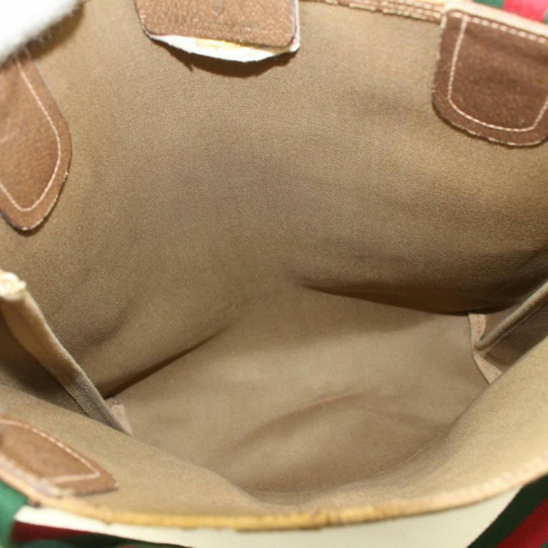 Gucci Sherry Supreme Monogam Large Web Shopper 869902 Brown Coated ...